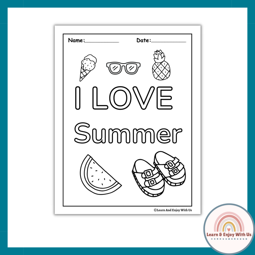 Summer Coloring Pages For Kindergarten And 1st Grade | Summer ...