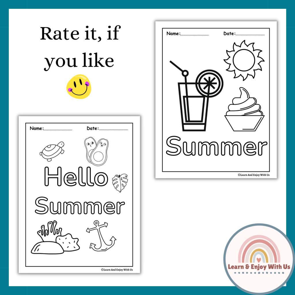 Summer Coloring Pages For Kindergarten And 1st Grade | Summer ...