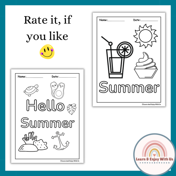 Summer Coloring Pages For Kindergarten And 1st Grade | Summer ...