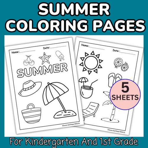 Summer Coloring Pages For Kindergarten And 1st Grade | End Of Year ...