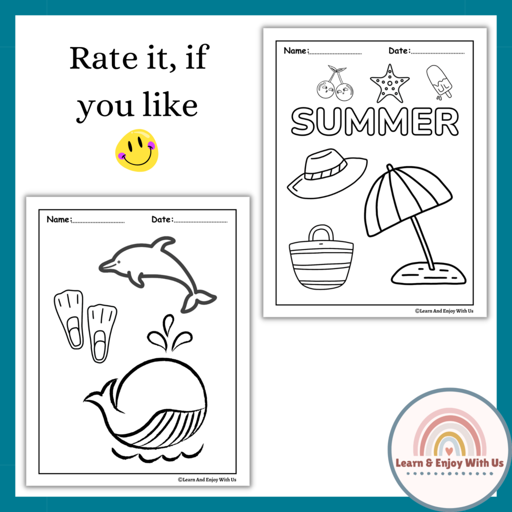 Summer Coloring Pages For Kindergarten And 1st Grade | End Of Year ...