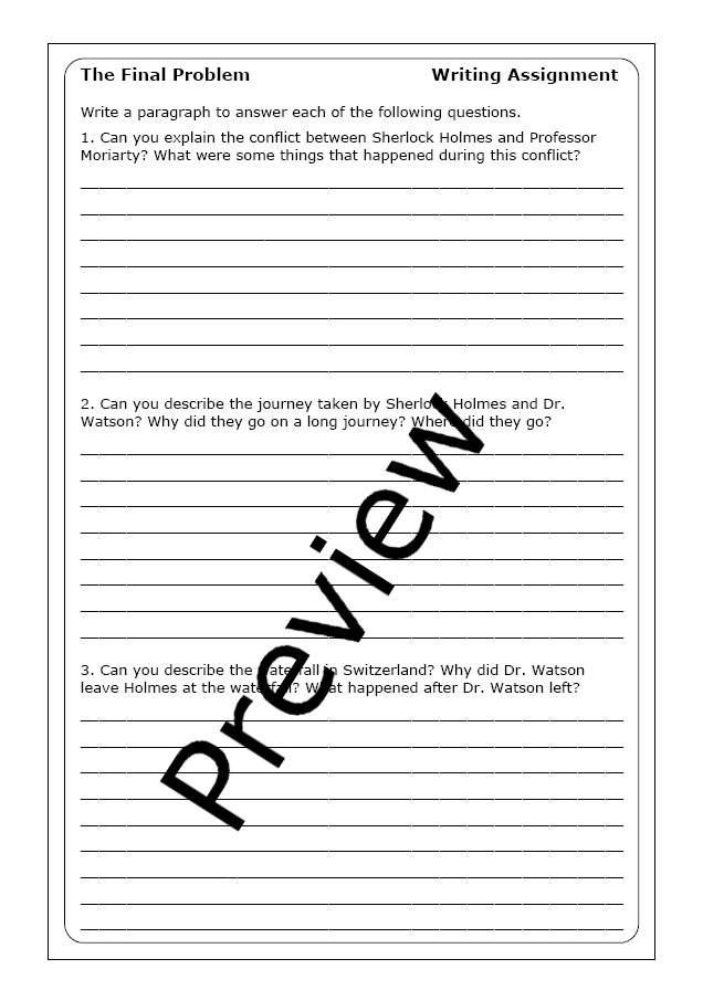 Arthur Conan Doyle "The Final Problem" worksheets | Made By Teachers