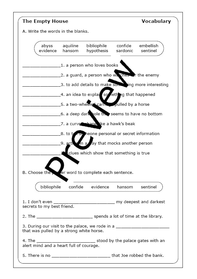 Arthur Conan Doyle "The Adventure of the Empty House" worksheets | Made ...