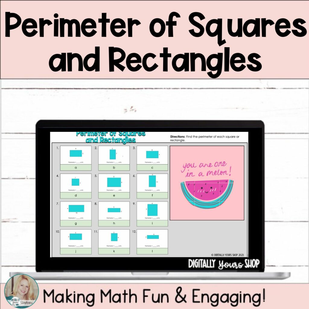 Perimeter of Rectangles and Squares Digital Self-Checking Activity ...
