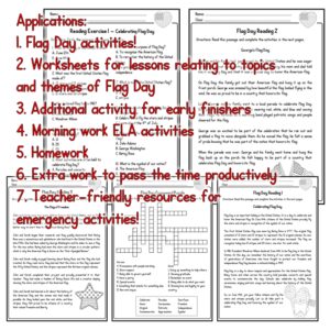 Flag Day No-Prep ELA Worksheets | Made By Teachers
