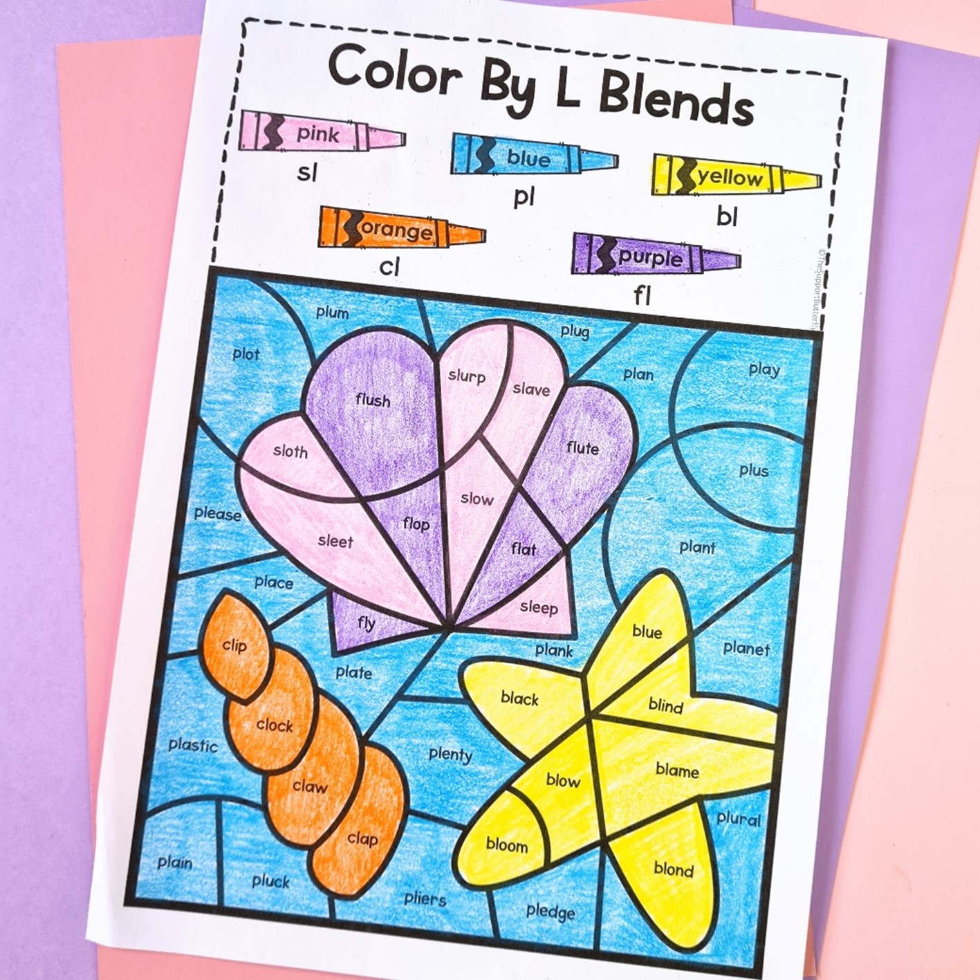 Summer Activities Color by Code L Blends | Made By Teachers