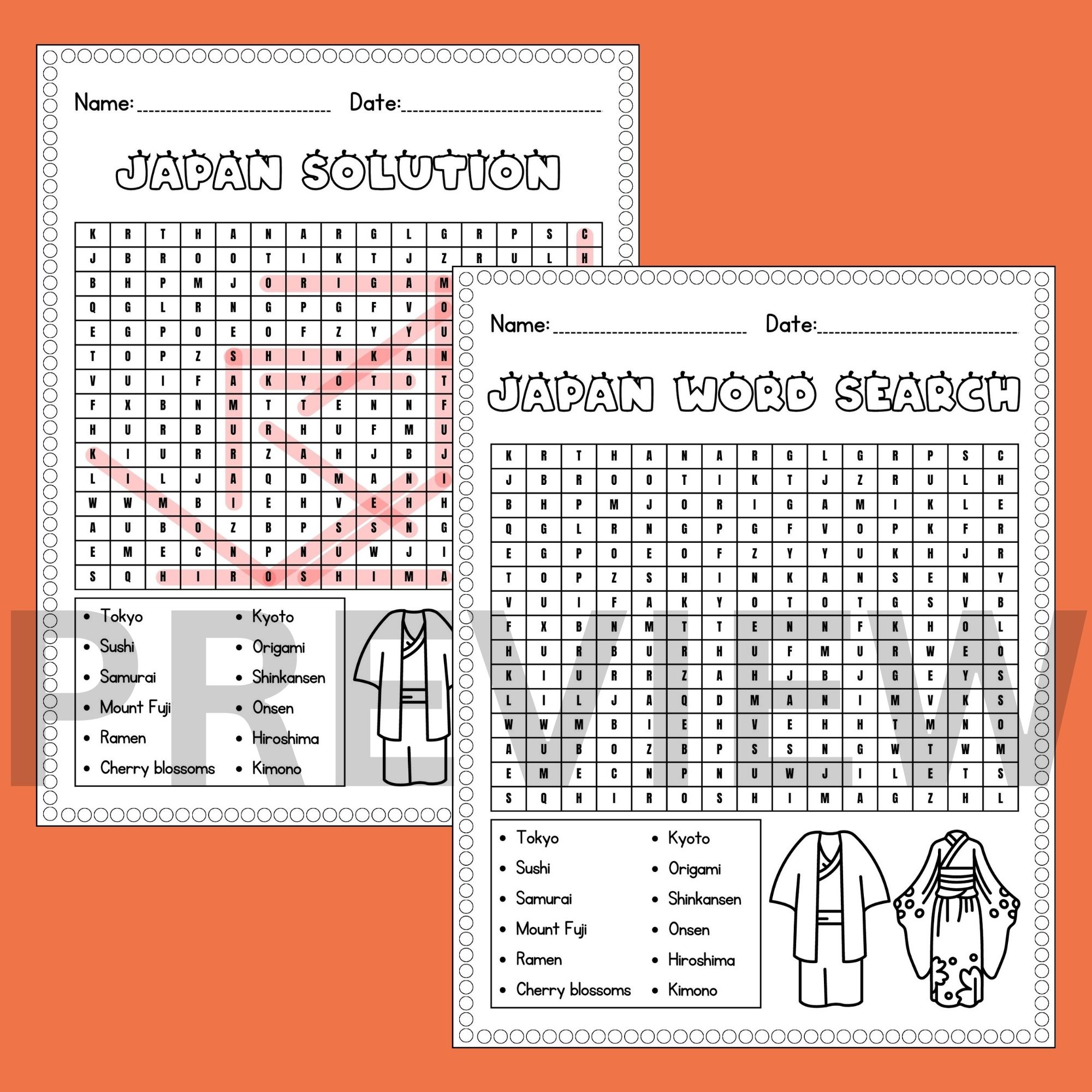 AAPI Heritage Month Traditional Clothes Coloring Pages, Word Search ...