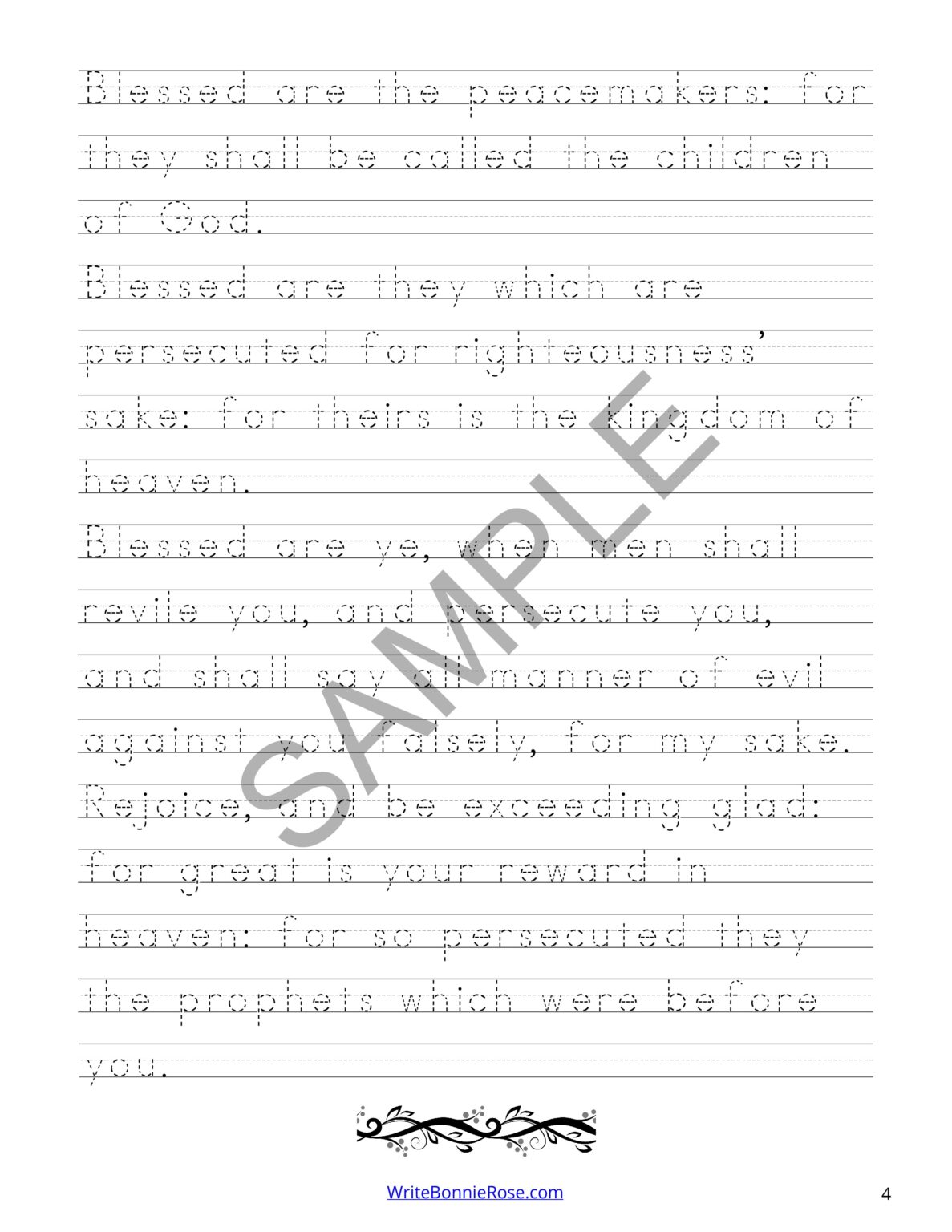 Beatitudes and Matthew 5 Print Copywork | Made By Teachers