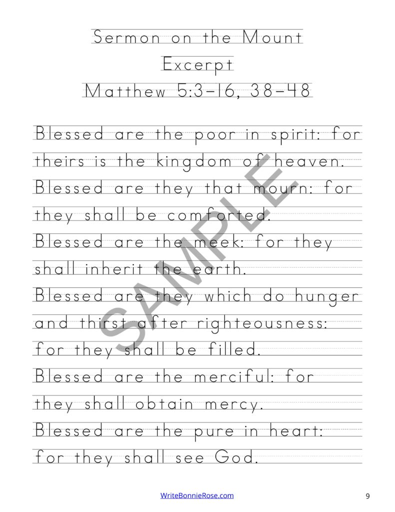 Beatitudes and Matthew 5 Print Copywork | Made By Teachers