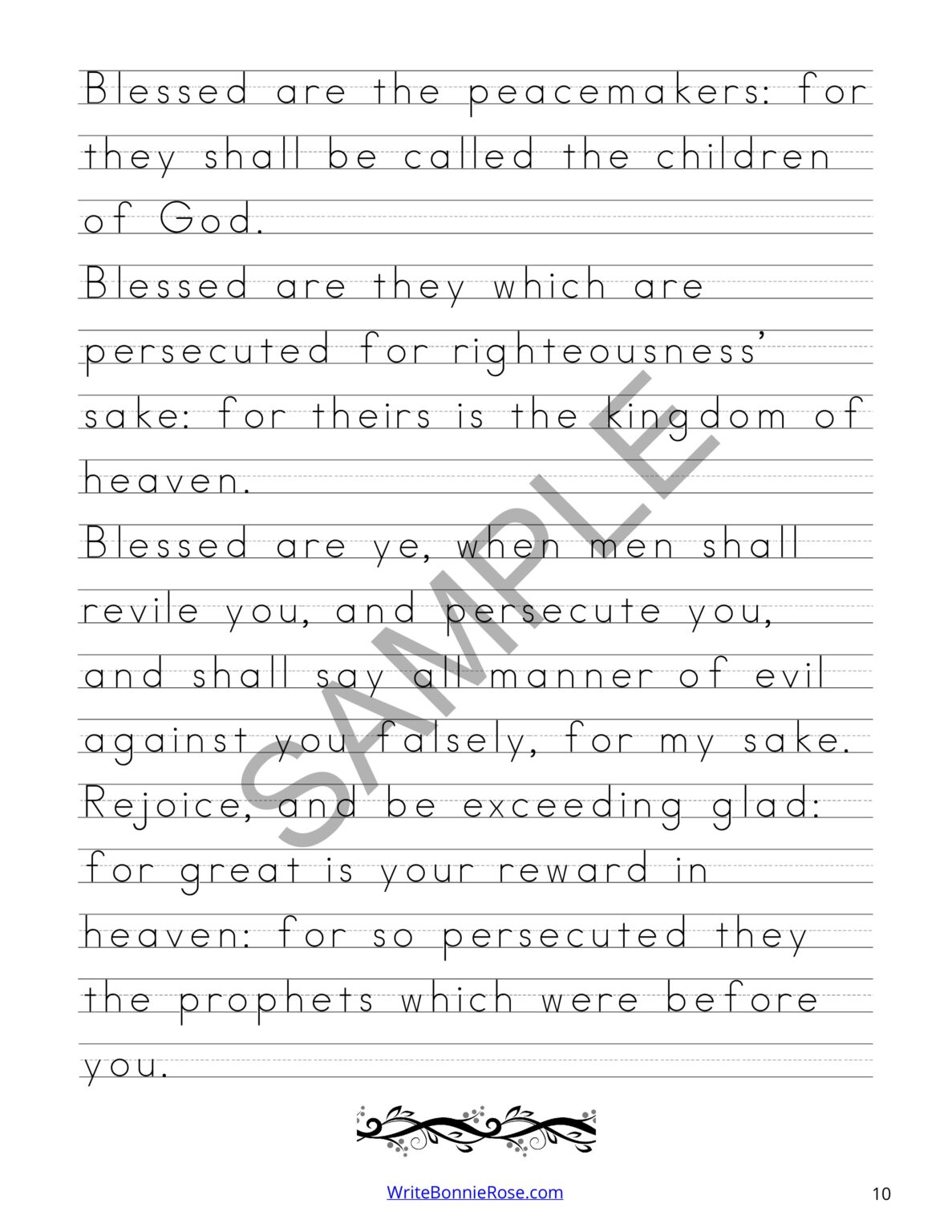 Beatitudes and Matthew 5 Print Copywork | Made By Teachers