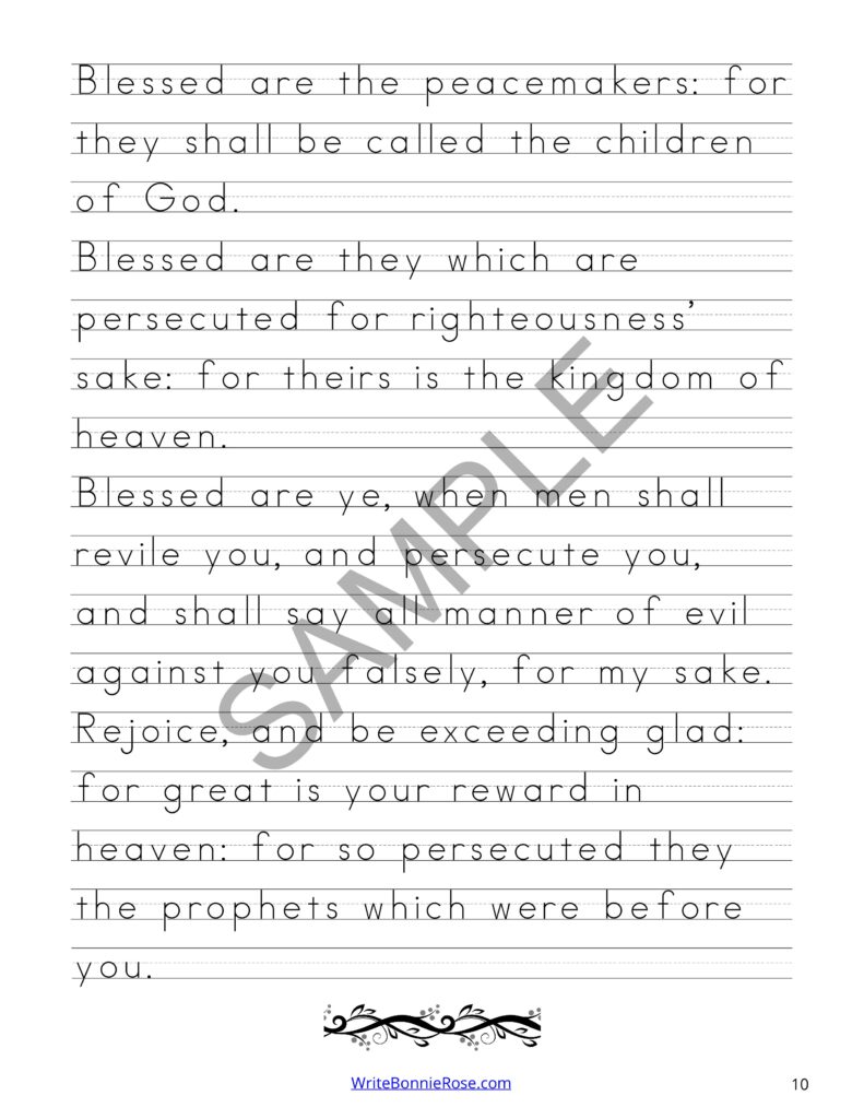 Beatitudes and Matthew 5 Print Copywork | Made By Teachers