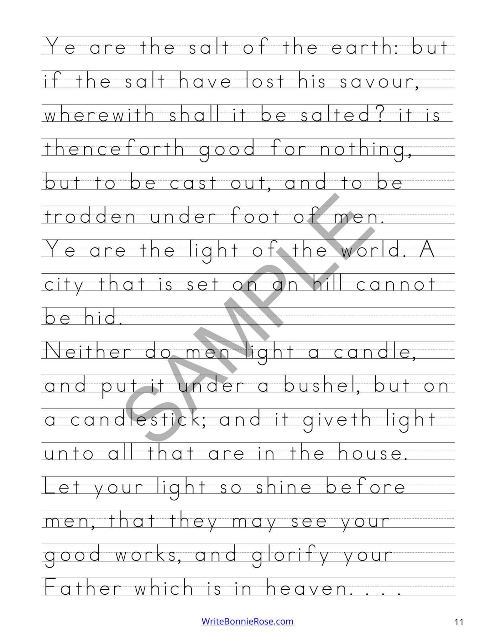 Beatitudes and Matthew 5 Print Copywork | Made By Teachers