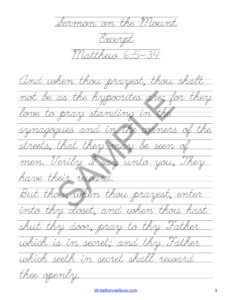Lord's Prayer and Matthew 6 Cursive Copywork | Made By Teachers