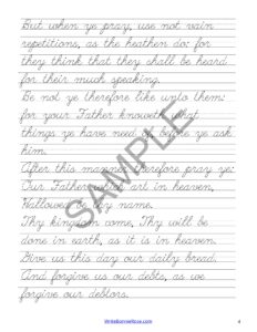 Lord's Prayer and Matthew 6 Cursive Copywork | Made By Teachers