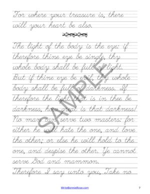 Lord's Prayer and Matthew 6 Cursive Copywork | Made By Teachers