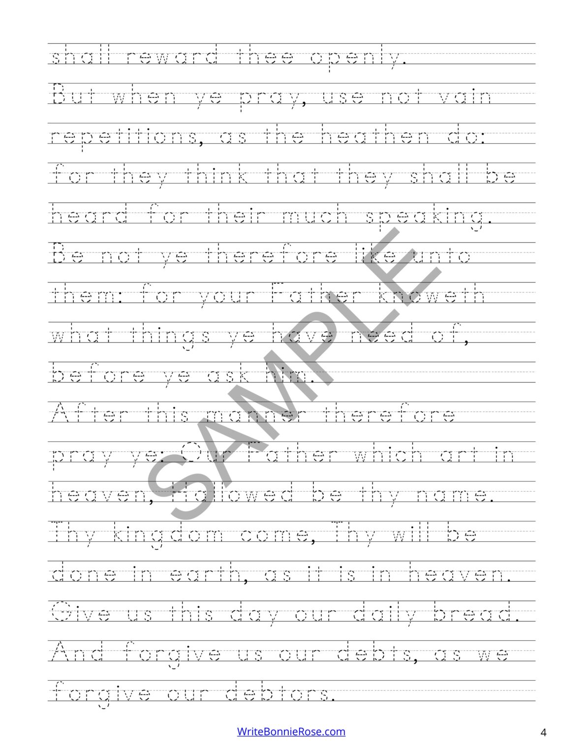 Lord's Prayer and Matthew 6 Print Copywork | Made By Teachers