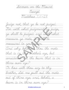 Golden Rule and Matthew 7 Cursive Copywork | Made By Teachers