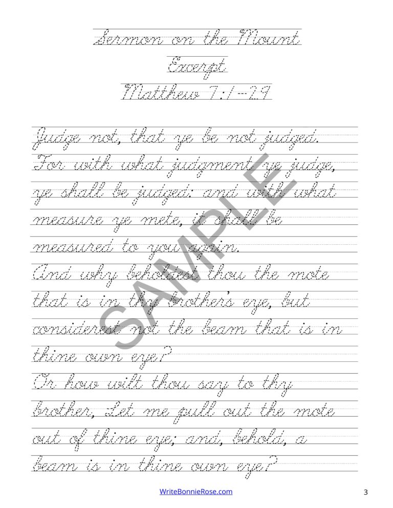 Golden Rule and Matthew 7 Cursive Copywork | Made By Teachers