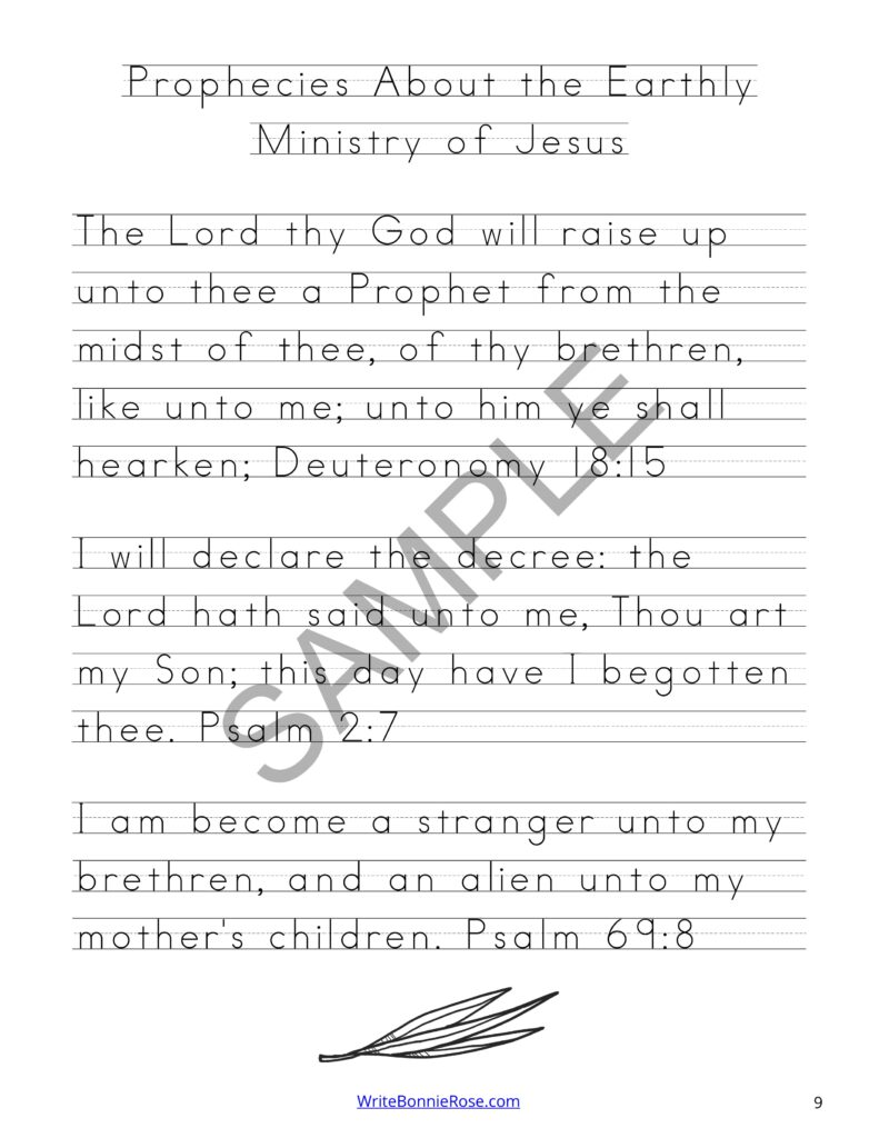 Prophecies of the Ministry of Jesus Print Copywork | Made By Teachers