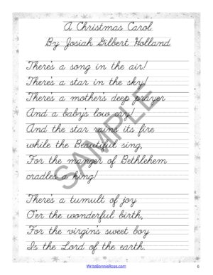 Christmas Poems Cursive Copywork, Vol. 1 | Made By Teachers