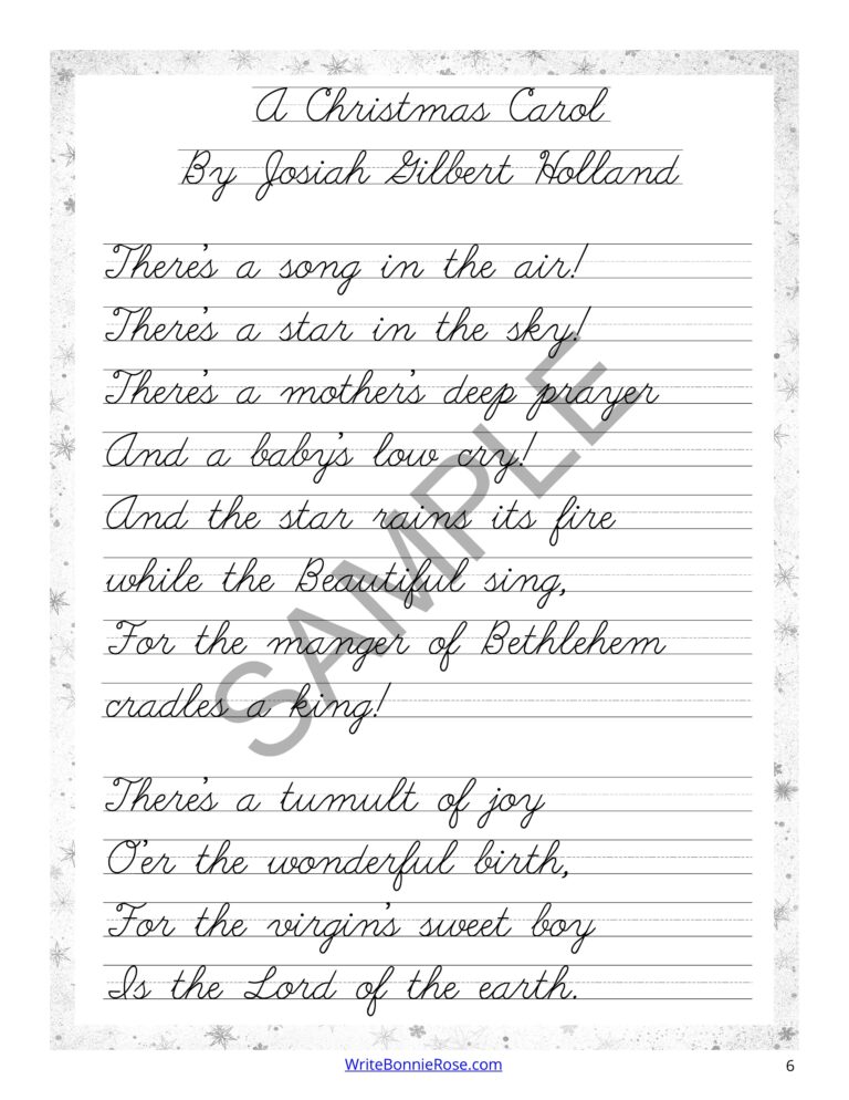 Christmas Poems Cursive Copywork, Vol. 1 | Made By Teachers
