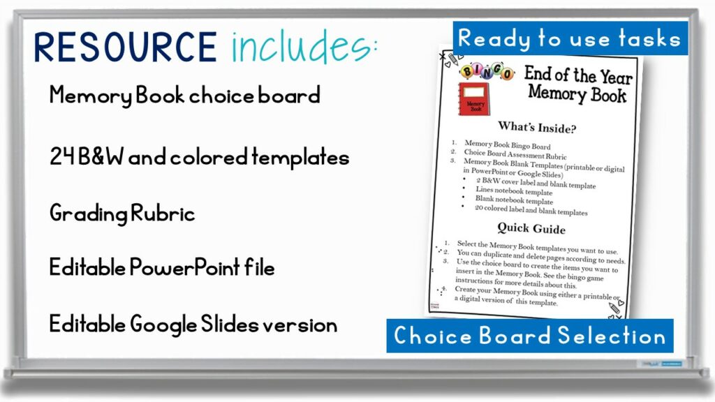 End of the Year Memory Book Bingo Game - Editable Print and Digital ...