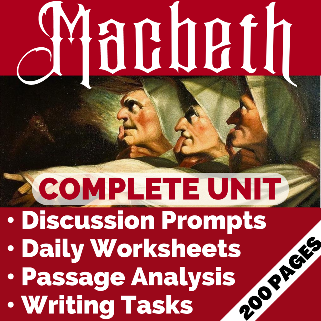 MACBETH by William Shakespeare | COMPLETE UNIT: Workbooks, Discussion ...