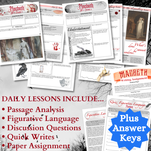 MACBETH by William Shakespeare | COMPLETE UNIT: Workbooks, Discussion ...