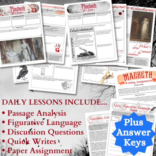 MACBETH by William Shakespeare | COMPLETE UNIT: Workbooks, Discussion ...
