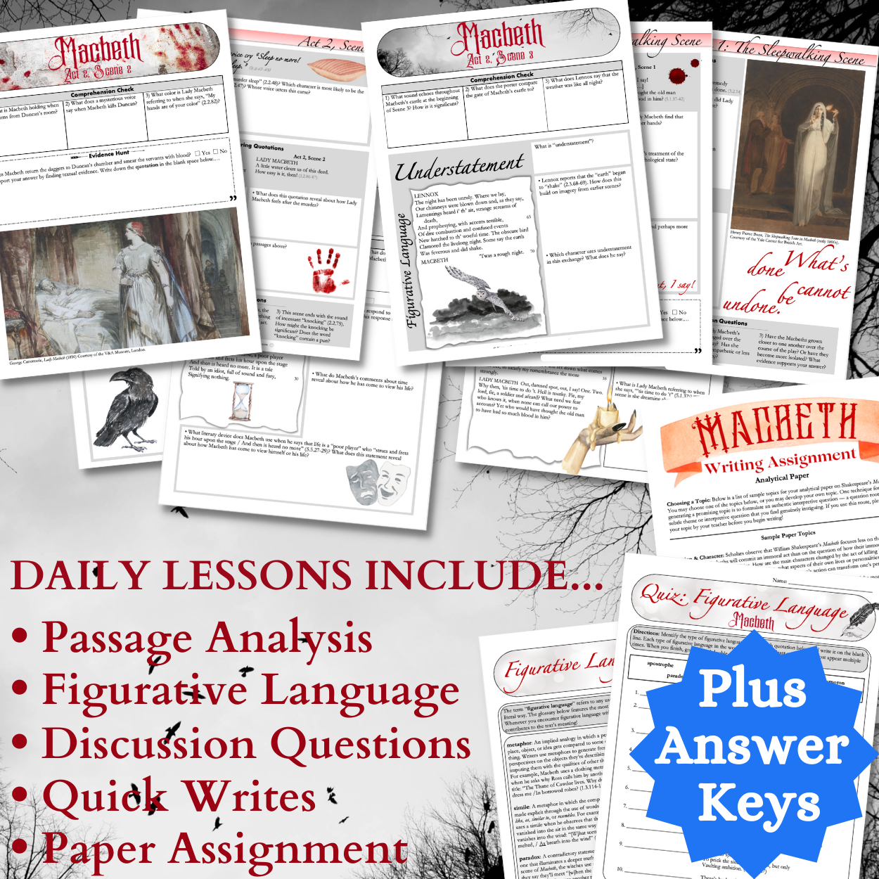 MACBETH by William Shakespeare | COMPLETE UNIT: Workbooks, Discussion ...