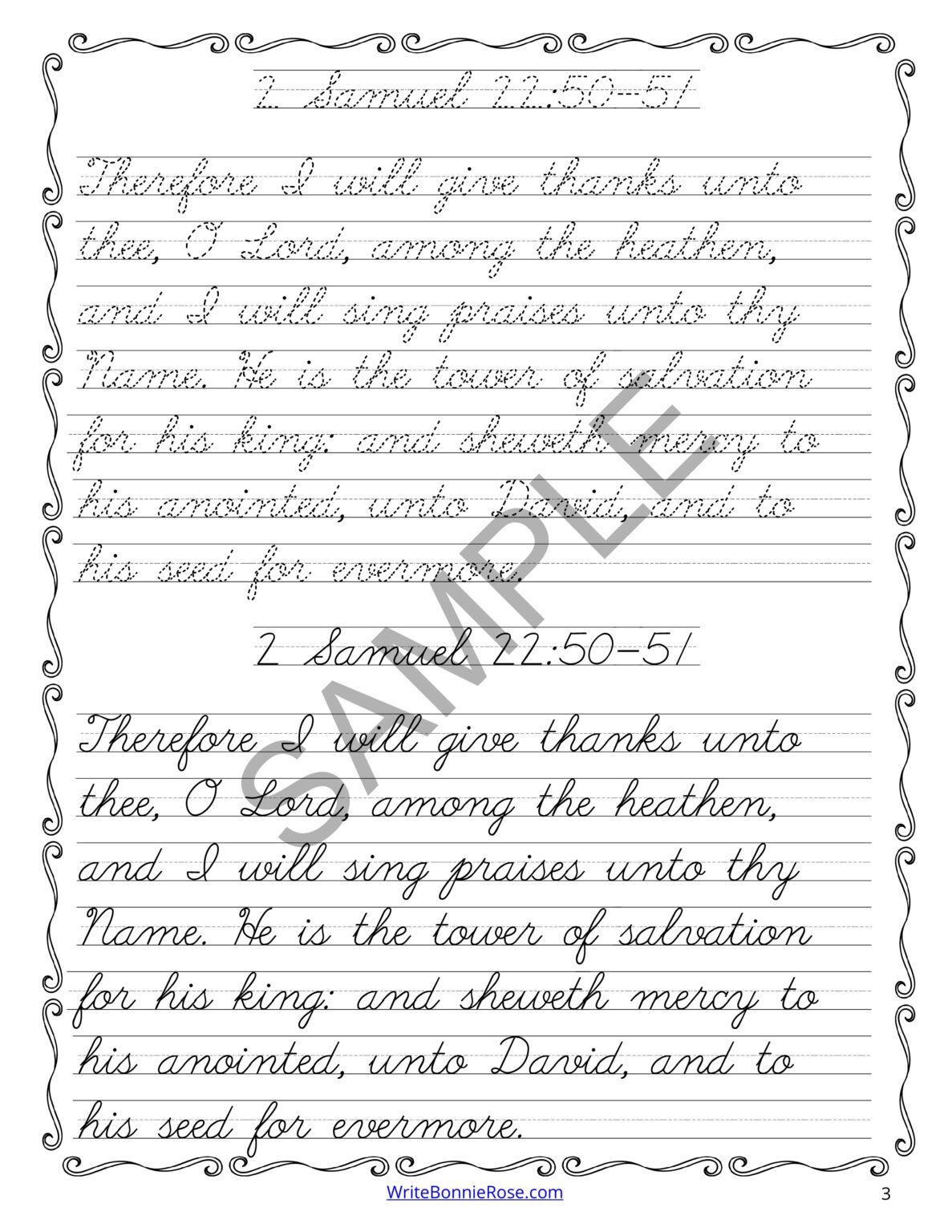 Thanksgiving Copywork: Bible Verses About Giving Thanks: Cursive ...