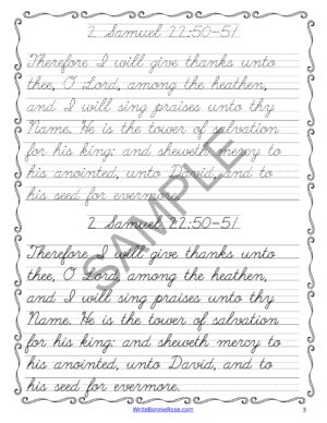 Thanksgiving Copywork: Bible Verses About Giving Thanks: Cursive ...