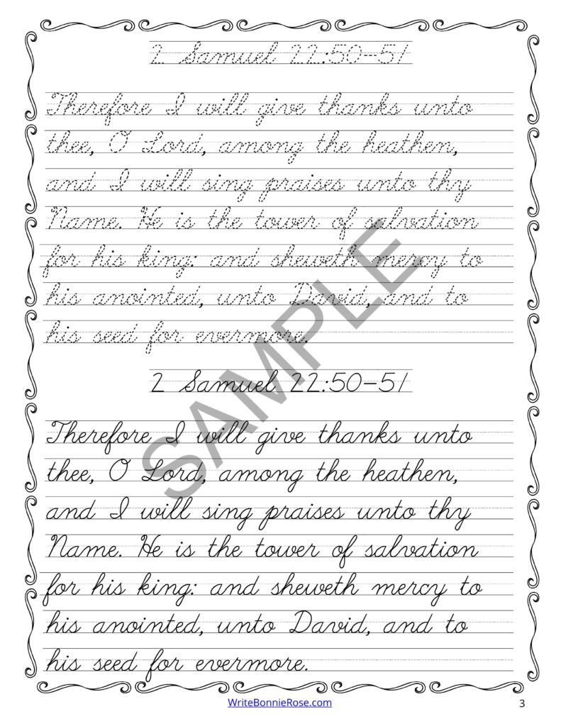 Thanksgiving Copywork: Bible Verses About Giving Thanks: Cursive ...