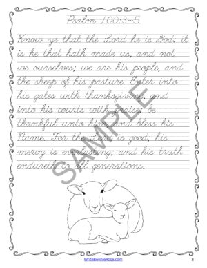 Thanksgiving Copywork: Bible Verses About Giving Thanks: Cursive ...