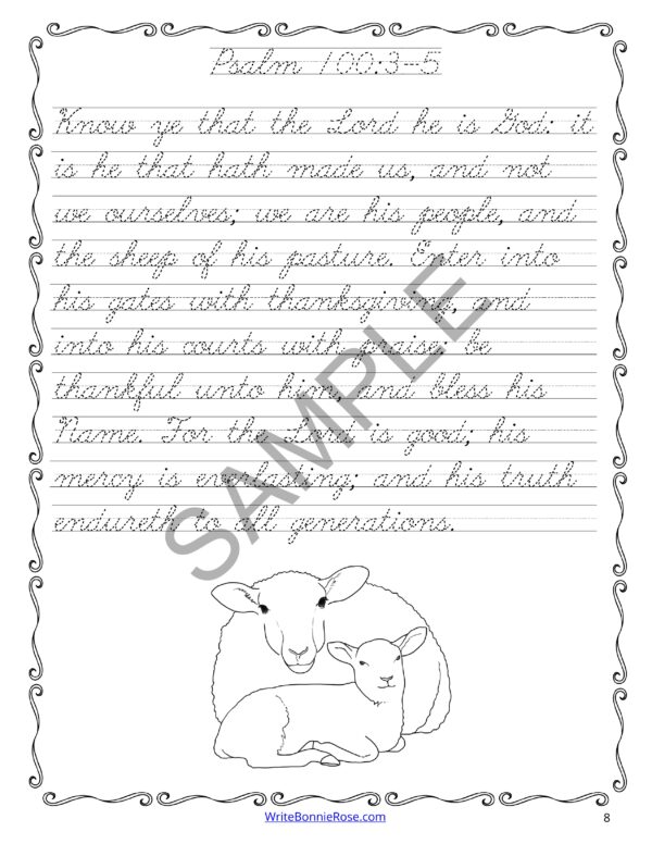 Thanksgiving Copywork: Bible Verses About Giving Thanks: Cursive ...