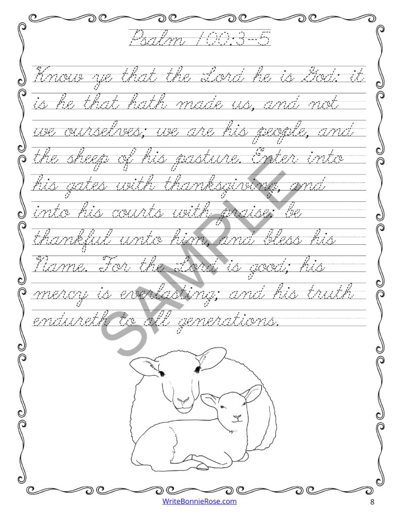 Thanksgiving Copywork: Bible Verses About Giving Thanks: Cursive ...