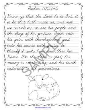 Thanksgiving Copywork: Bible Verses About Giving Thanks: Cursive ...