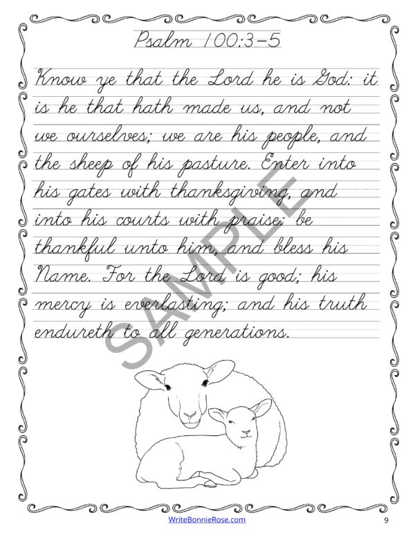 Thanksgiving Copywork: Bible Verses About Giving Thanks: Cursive ...