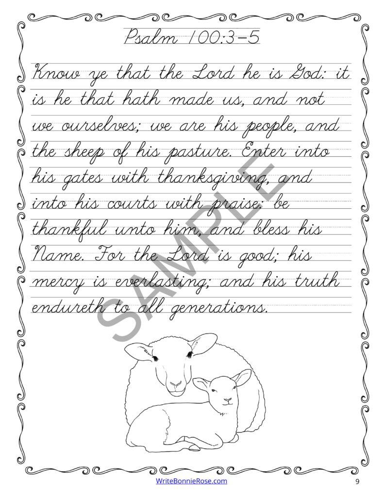 Thanksgiving Copywork: Bible Verses About Giving Thanks: Cursive ...
