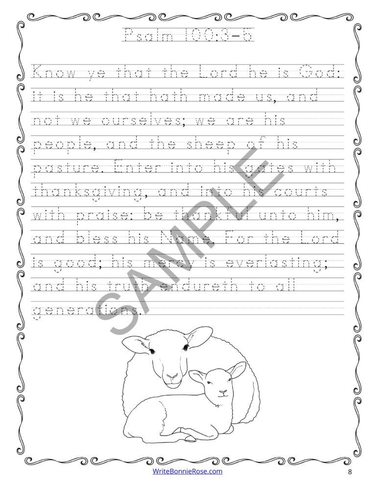 Thanksgiving Copywork: Bible Verses About Giving Thanks: Print Copywork ...