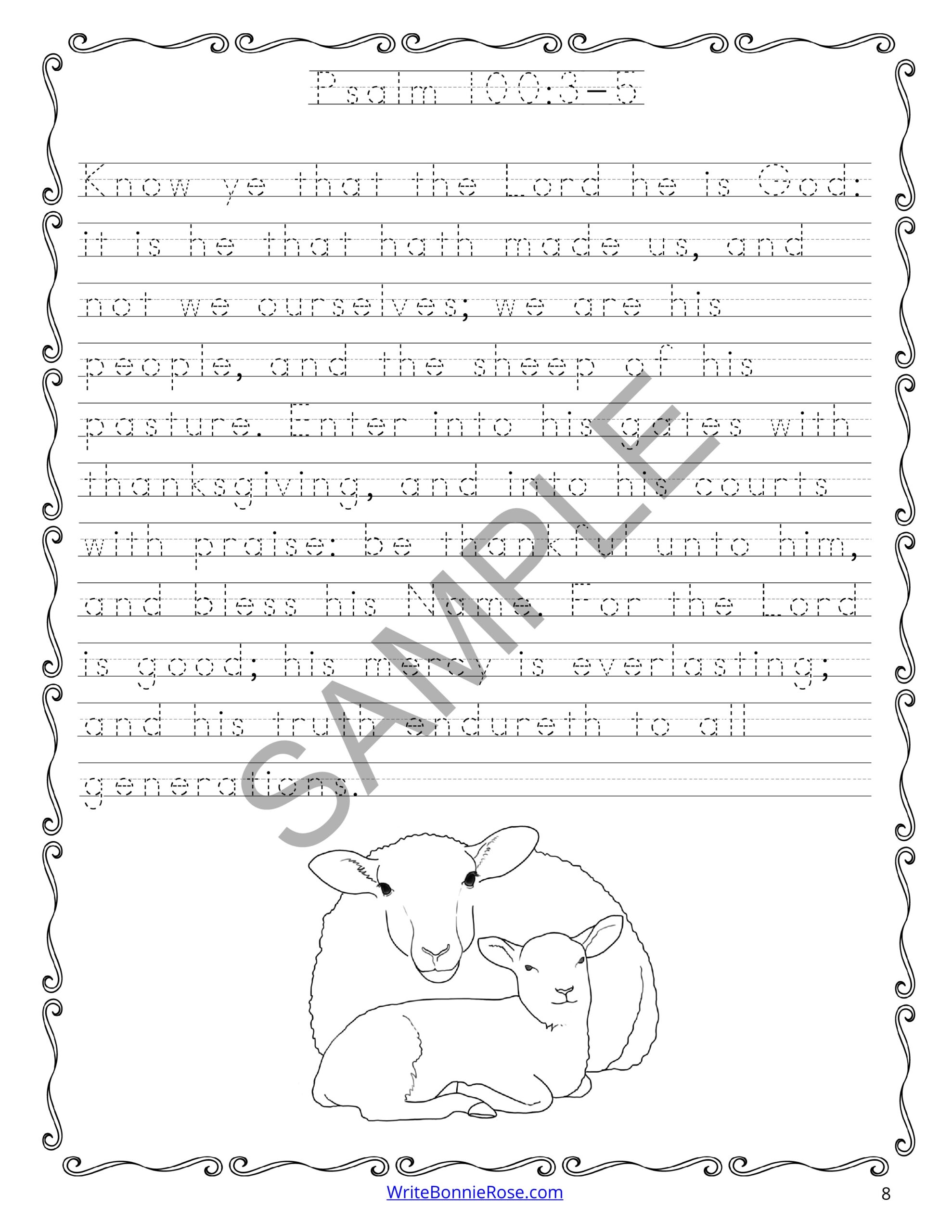 Thanksgiving Copywork: Bible Verses About Giving Thanks: Print Copywork ...