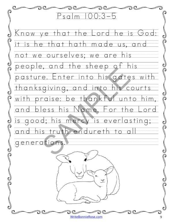 Thanksgiving Copywork: Bible Verses About Giving Thanks: Print Copywork ...