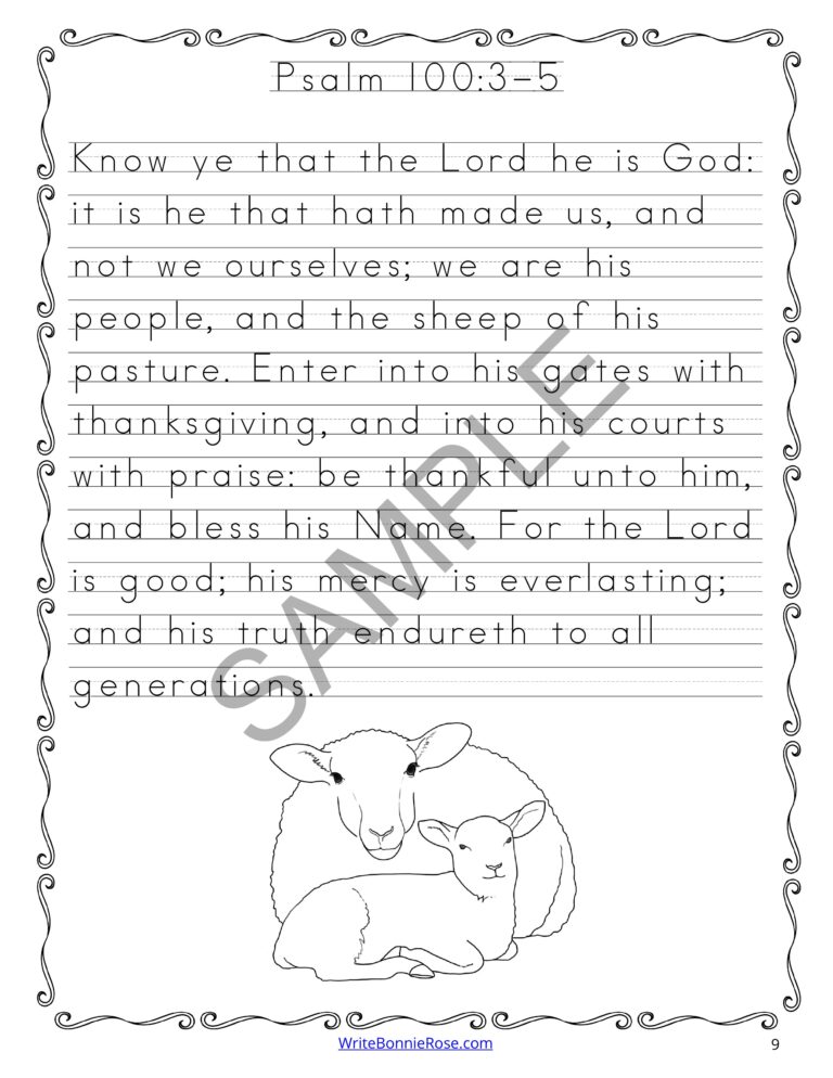 Thanksgiving Copywork: Bible Verses About Giving Thanks: Print Copywork ...