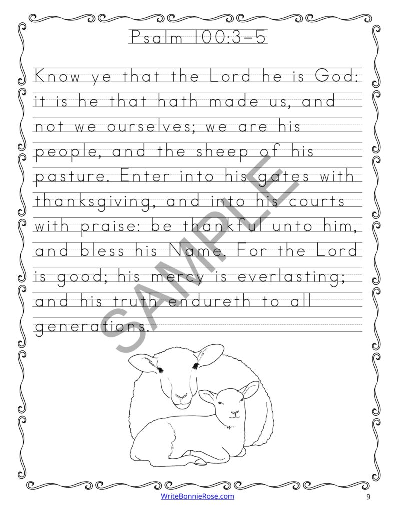 Thanksgiving Copywork: Bible Verses About Giving Thanks: Print Copywork ...