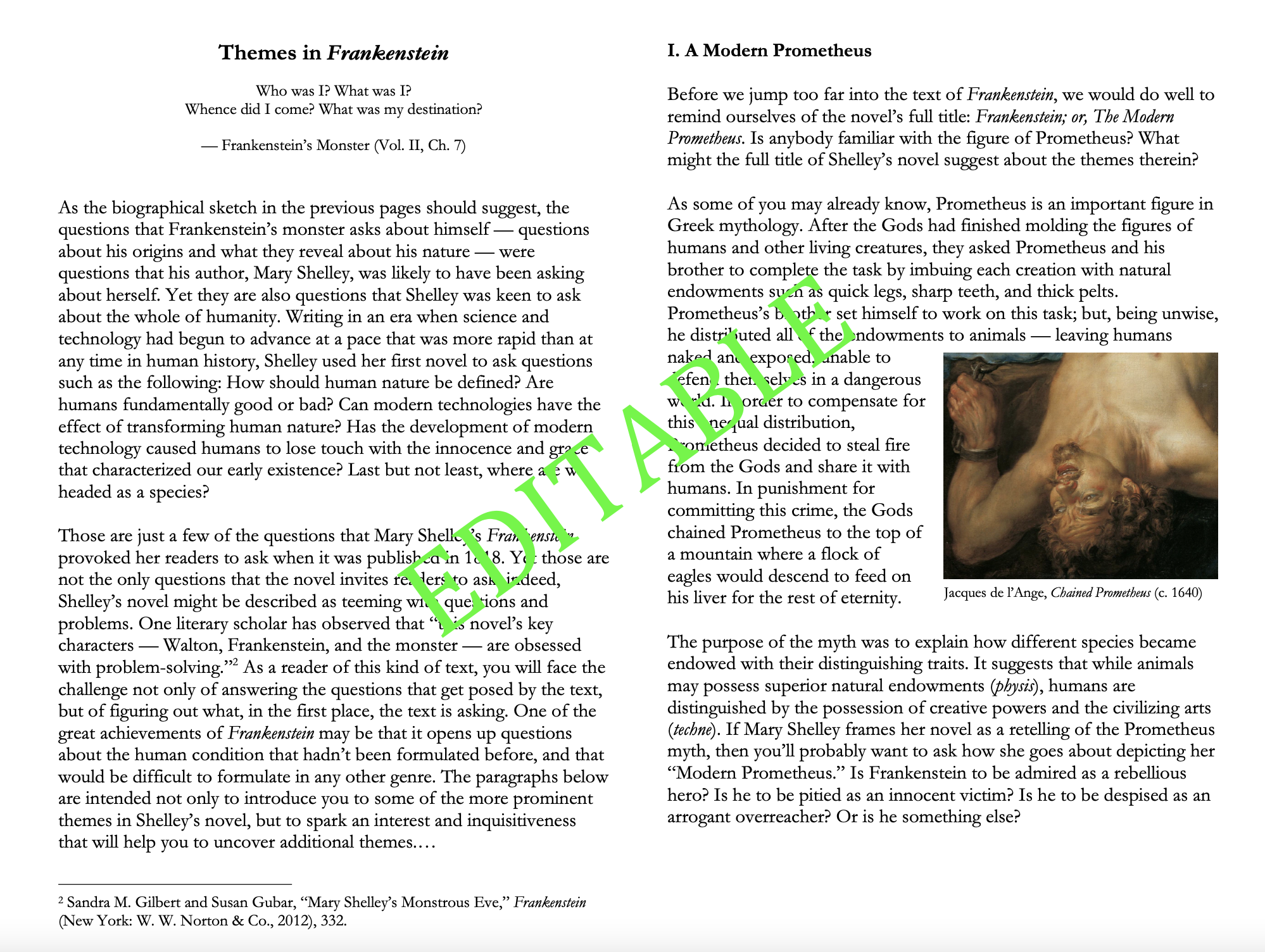 Frankenstein by Mary Shelley COMPLETE UNIT: Quizzes, Discussion ...
