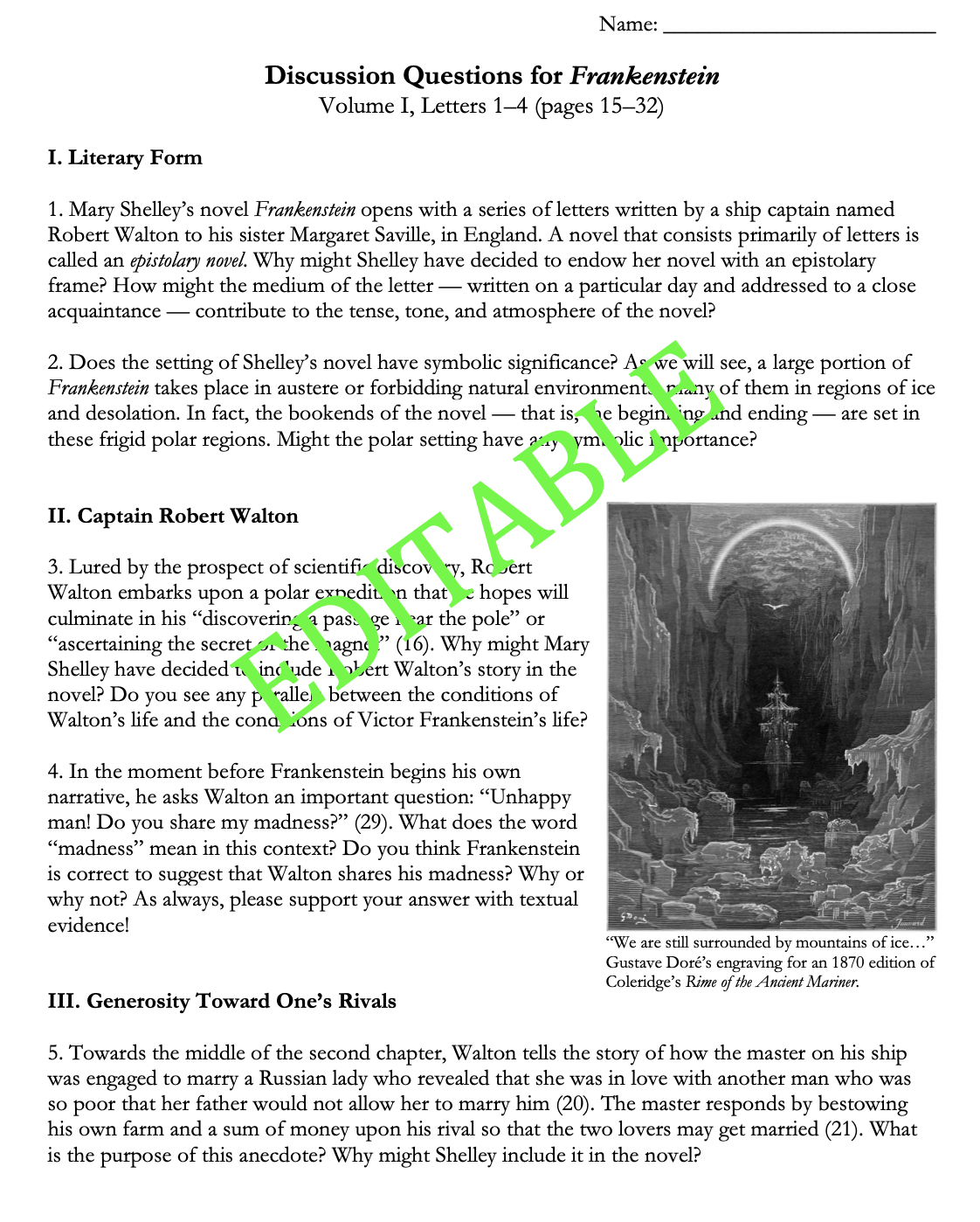 Frankenstein by Mary Shelley COMPLETE UNIT: Quizzes, Discussion ...