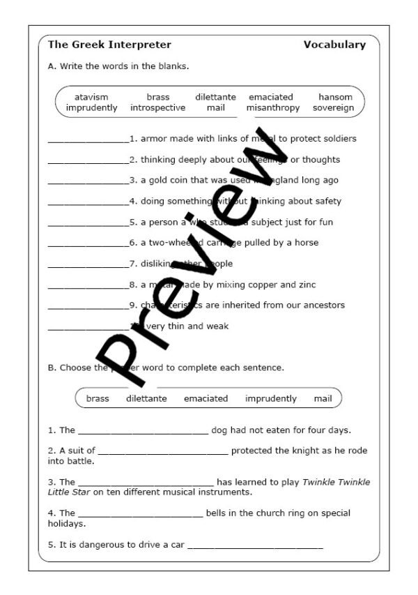 Arthur Conan Doyle "The Greek Interpreter" worksheets | Made By Teachers