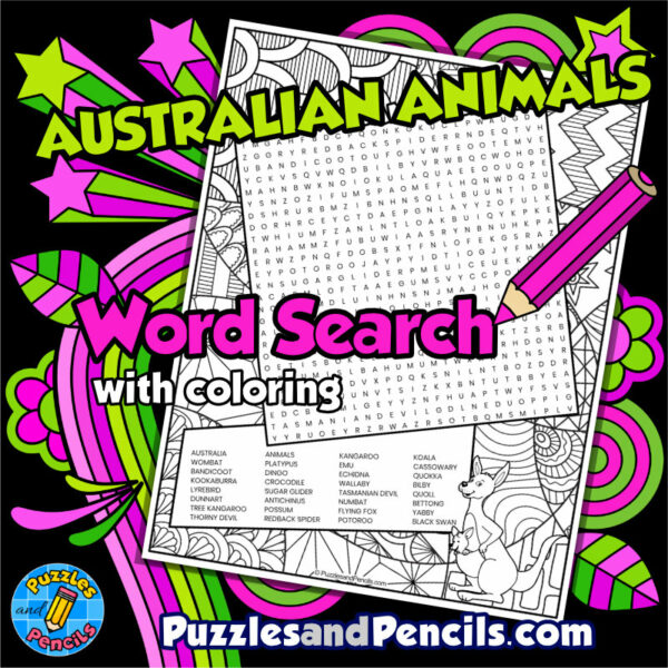 World Animals Word Search Puzzle Activity Page BUNDLE | 8 Wordsearch ...