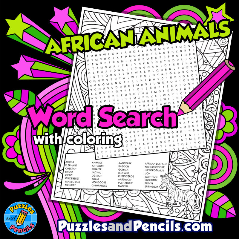 African Animal Book Coloring Pages