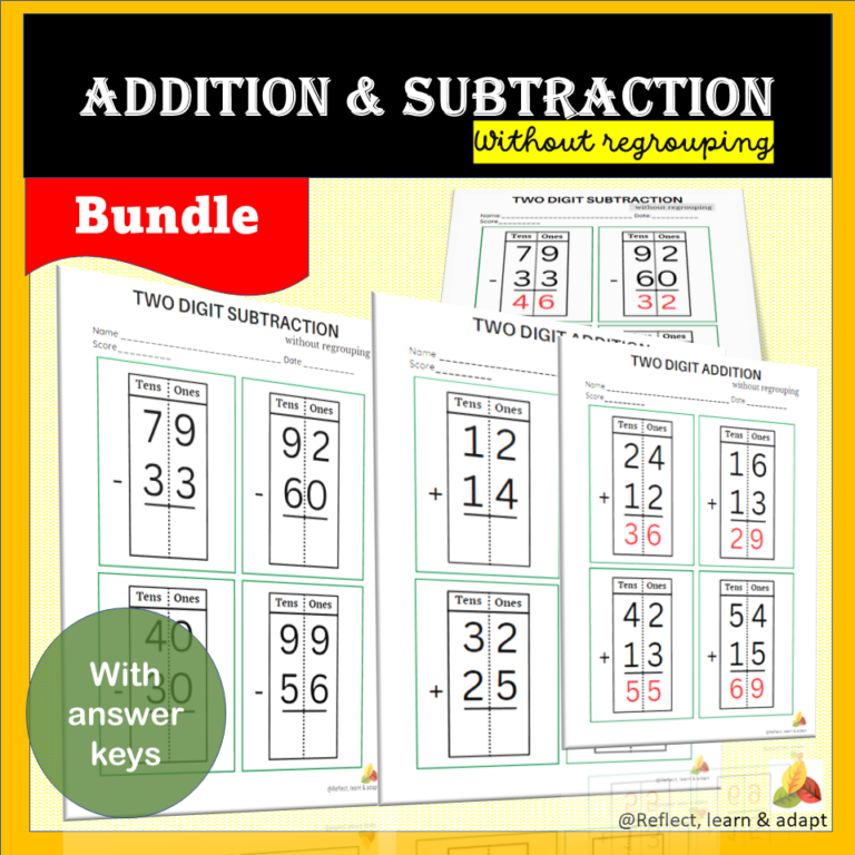 Adaptive resources | Two digit addition without regrouping | Made By ...